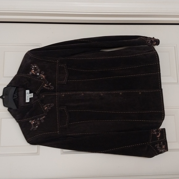 Coldwater Creek | Jackets & Coats | Coldwater Creek Brown Suede Jacket ...